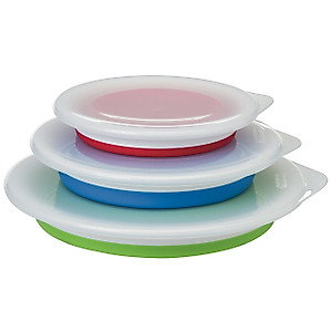 Progressive Prepworks Thinstore Collapsible Prep/Storage Bowls with Lids - Set of 3,Multicolored