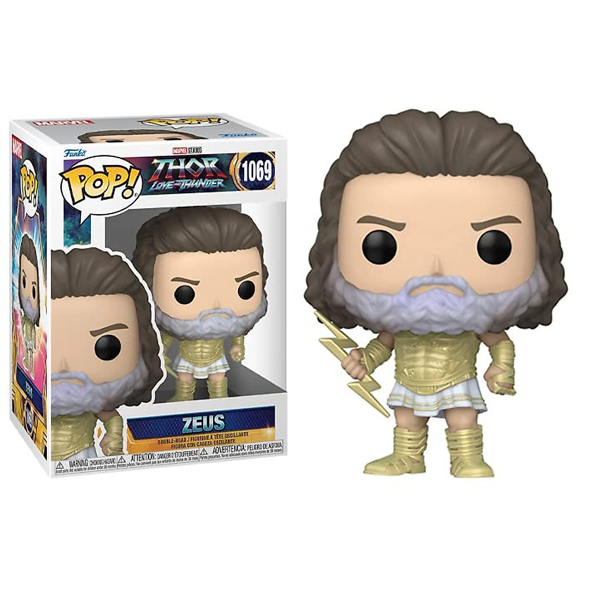 POP Thor: Love and Thunder - Zeus Funko Vinyl Figure (Bundled with Compatible Box Protector Case), Multicolor, 3.75 inches