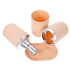 BETOOKY 1 Set Bathroom Set Hand Wash Dispenser Apothecary Storage Jar New Apartment Essentials Foaming Soap Dispenser Bathroom Décor Accessories Soap Dish Black Necessity Bohemian Plastic