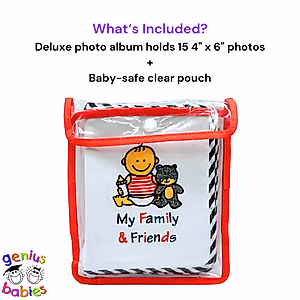 Baby's First Photo Album - My First Family Photo Album - Soft Fabric, Baby Safe, Easy to Clean, Holds 15 Photos, Personalize with Your Favorite Pictures, No Hard Edges