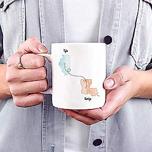 Trend Setters State to State 11 Oz Coffee Mug – Choose Up to 4 States to Connect, Add Names and Quote – Long Distance Family, Friendship or Relationship – Perfect for Gifting or Collecting
