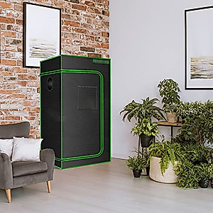 MELONFARM 2x2 Grow Tent 24"x24"x48''Reflective 600D Mylar Hydroponic with Observation Window, Floor Tray and Tool Bag for Indoor Plant Growing