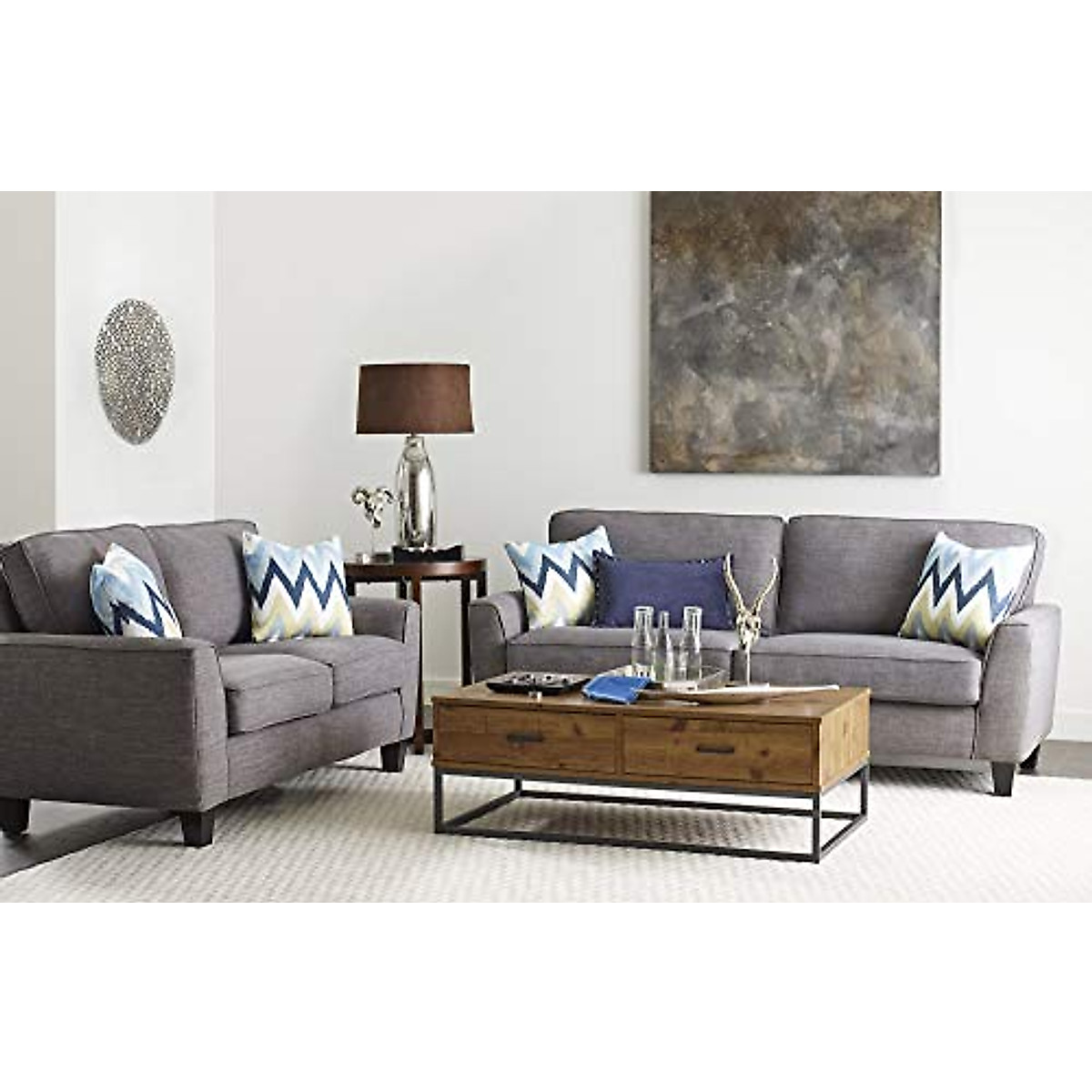 Serta Deep Seating Astoria 61" Loveseat in Light Gray