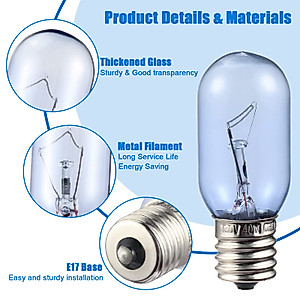 297048600 241552802 Refrigerator Light Bulb Replacement for Frigidaire Whirlpool KitchenAid Electrolx Kenmore Fridge Light Bulbs Freezer Light Bulb Replacement-T8 E17 40W (2 Pack)