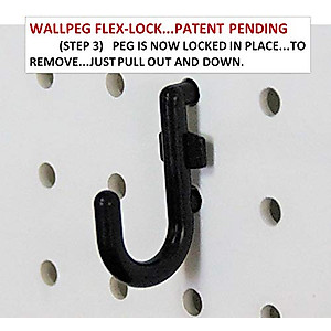 WALLPEG Pegboard Wall Organizer 48- inch Garage Pegboard Panel Organizer Utility Tool Storage Kit with Tool board Peg Hooks Accessories, Wall Mounted Storage Bins, Lawn Tool Rack Overhead Shelf (White Pegboard)