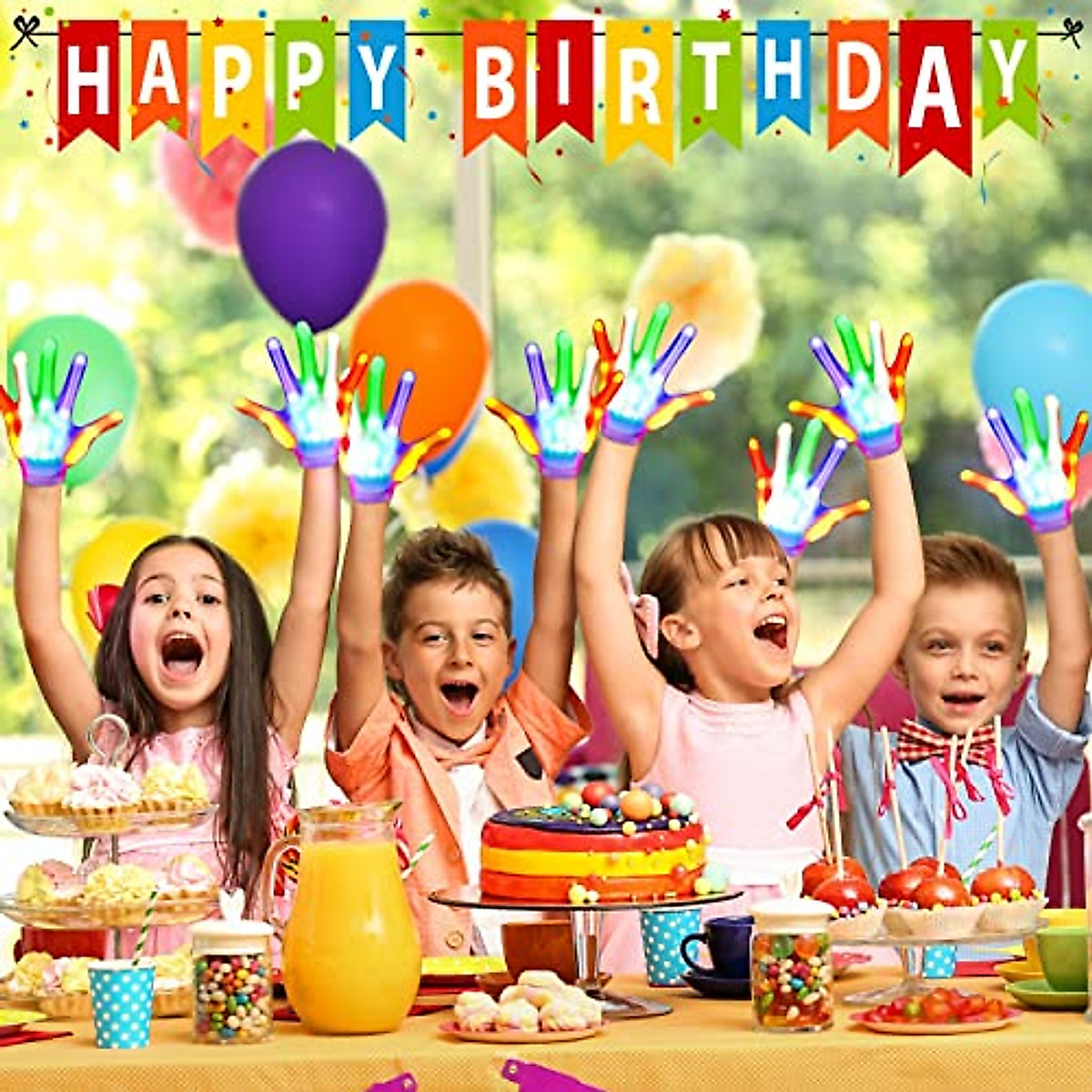 Cool Toys LED Gloves,Boys Toys Age 6-8 8-12 Year Old with 6 Flash Mode,Great Stocking Stuffers for Halloween Christmas Birthday Parties,Fun Toys Gift for 6 7 8 9 10 11 12 Year Old Girls Boys(1 Pair)