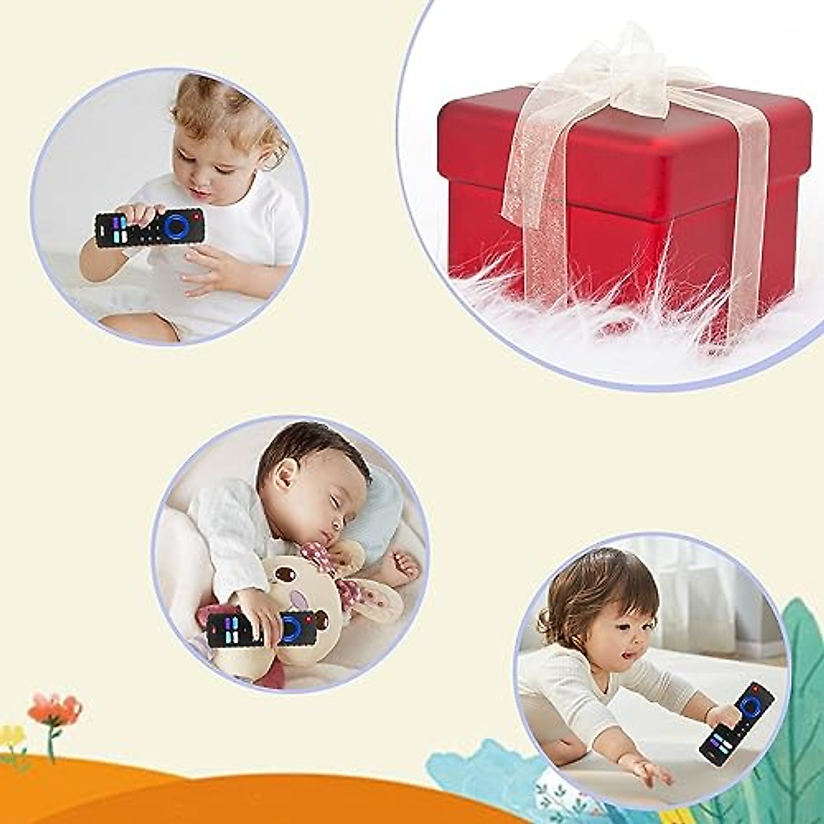 ROBBEAR Baby Teething Toys, Food Grade Silicone Teethers for Babies 3 6 12 18 Months, Fire Stick TV Remote Shape Infant Chew Toys for Boys and Girls, Freezer BPA Free (FTV-Purple)