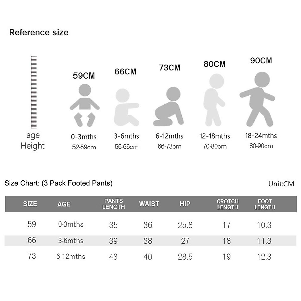 ACESTAR Newborn Infant Baby Boys Girls 3-Pack Cotton High Waist Footed Pants Casual Leggings with Feet 0-3 Months, Green and Green Stripe