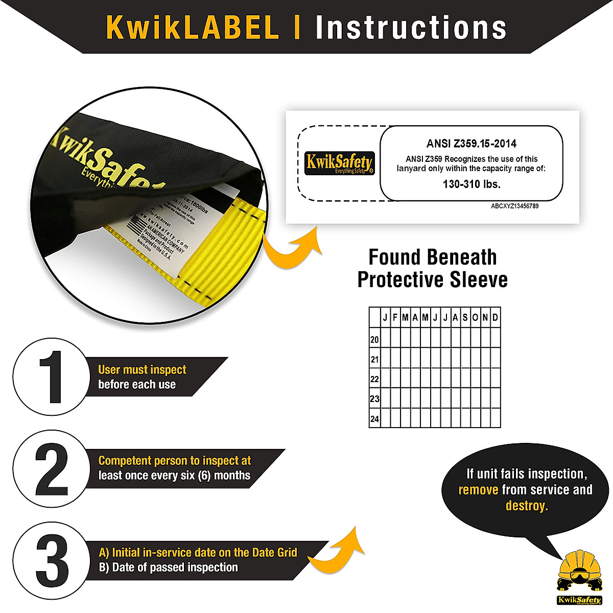 KwikSafety - Charlotte, NC - RATTLER [2 PACK] Internal Shock Absorber Single Leg 6ft Safety Lanyard OSHA ANSI Fall Arrest Protection Equipment Snap Hooks Construction Arborist Roofing