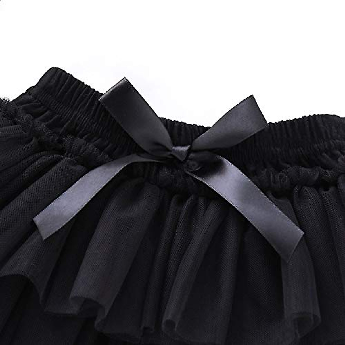 OPAWO Baby Girls Tutu Skirt Infant Toddler Tulle Dress Skirt Baby Bloomers with Diaper Cover Cake Smash Outfit Girl 0-24 Months(Black)