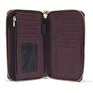 Carhartt Rugged Canvas Wallets for Women, Available in Multiple Styles & Colors, Nylon Duck Lay-Flat Clutch (Deep Wine), One Size