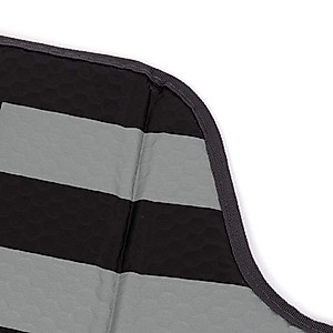 BDK USA American Flag Black Curved Windshield Sunshade Accordion Folding Style Auto Shade for Car Truck SUV Van Blocks UV Ray Sun Visor Protector Easy Setup Keeps Your Vehicle Cool - 58 x 27 inches