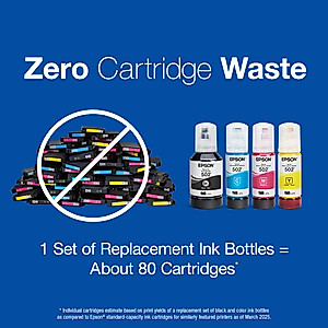 EPSON T502 EcoTank Ink Ultra-high Capacity Bottle Color Combo Pack (T502520-S) for select Epson EcoTank Printers