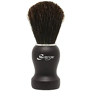 Semogue Pharos-C3 Pure Black Horse Shaving Brush - Black Handle