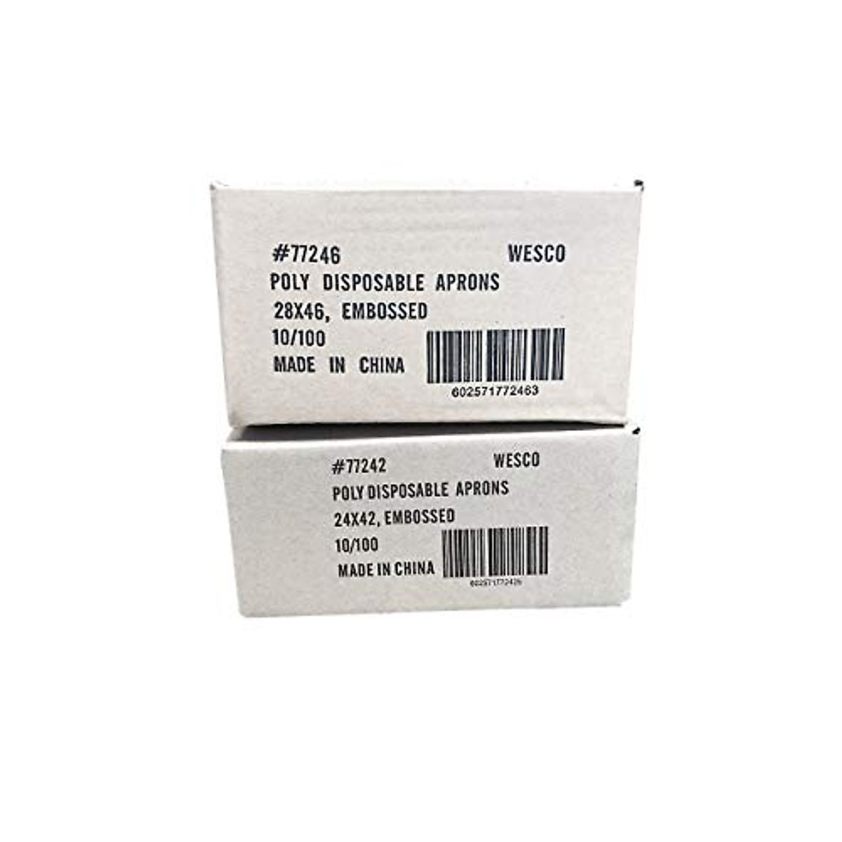 KingSeal Bib Style Disposable Poly Aprons, 28 by 46 Inches, Box of 100 Aprons, White