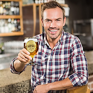 CROWNLY CRYSTAL® Brother Gifts From Sister Brother Birthday Gifts From Sister Christmas Gifts For Brother In Law Christmas Gifts Beer Glasses Personalized Pint Glasses Cool Birthday Gifts For Guys