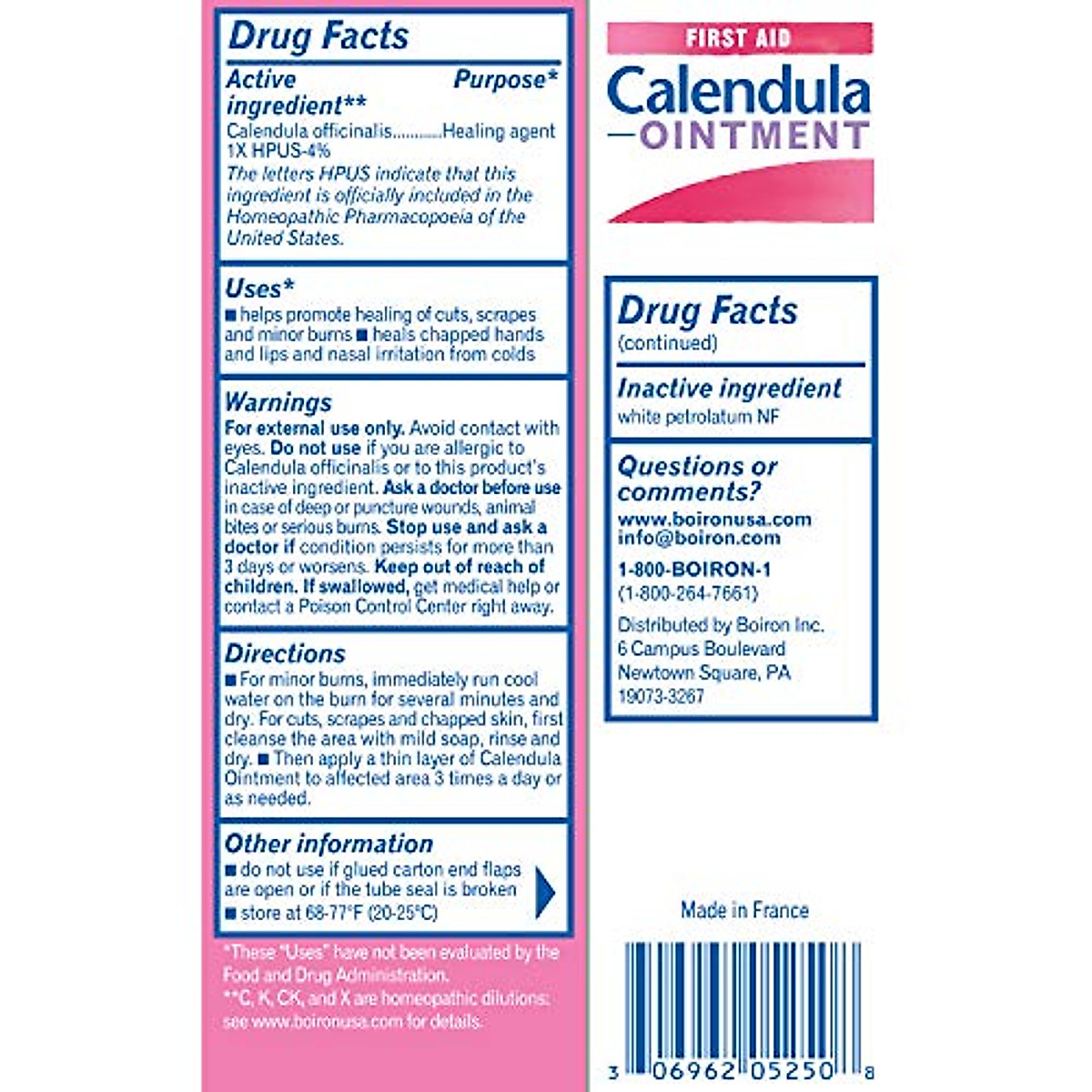 Boiron Calendula Ointment for Relief from Minor Burns, Cuts, Scrapes, and Insect Bites - 3 oz (3 Pack of 1 oz)