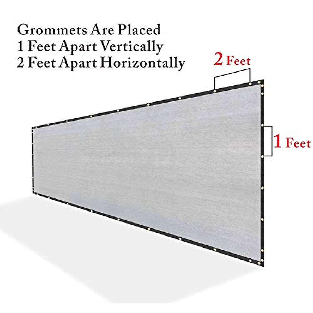 Royal Shade 6' x 50' Grey Fence Privacy Screen Cover Windscreen with Heavy Duty Brass Grommets - Cable Zip Ties Include (WE Make Custom Size)