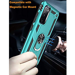 LUMARKE Galaxy S20 FE Case,Pass 16ft. Drop Tested Military Grade Cover with Magnetic Ring Kickstand Compatible with Car Mount Holder,Protective Phone Case for Samsung Galaxy S20 FE Teal