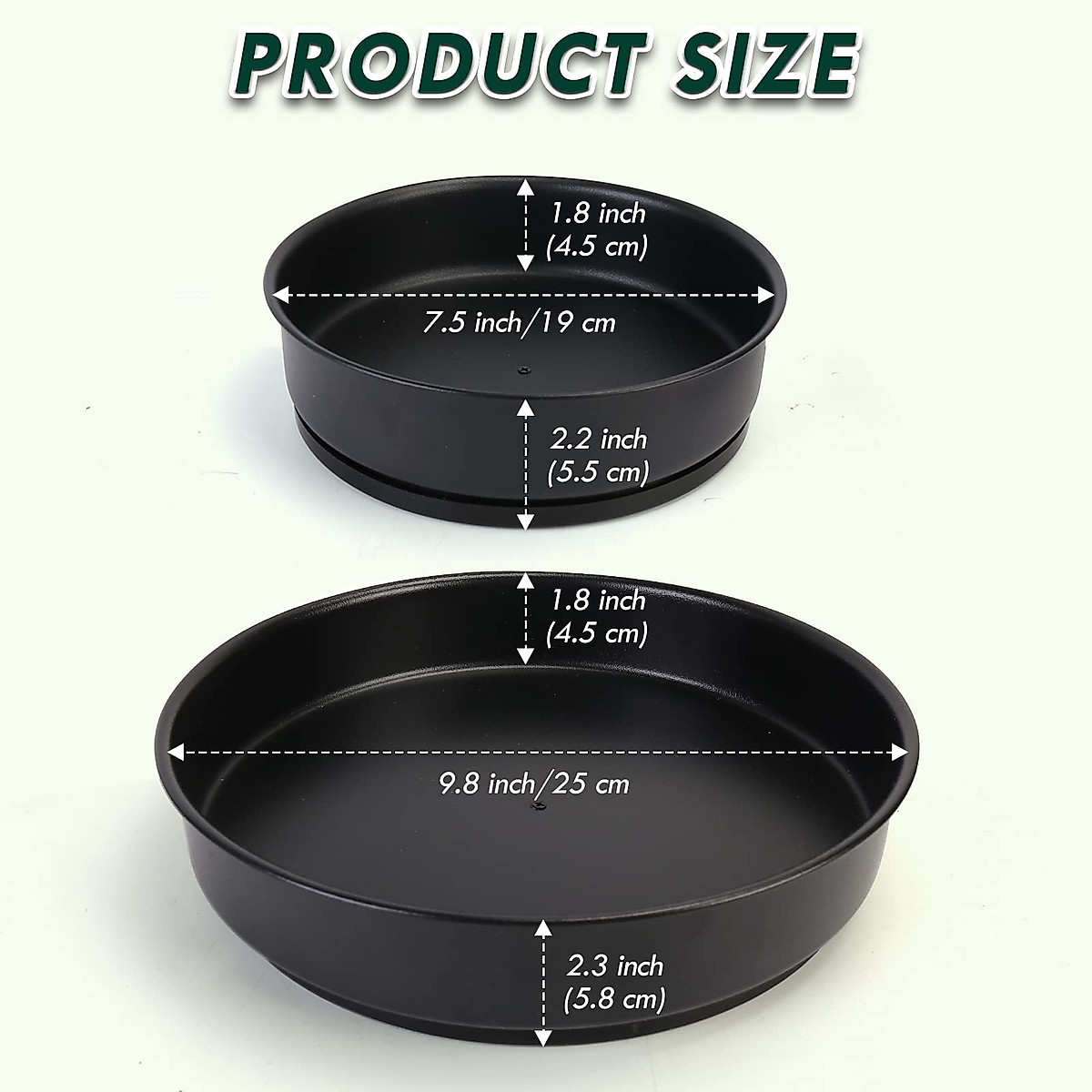 Lazy Susans Turntable, 10 +12 Inch Stainless Steel Organizer,Non-Skid Spice Rack Organizer, 360 Rotating Storage Container for Home, Kitchen, Countertop, Cabinet, Fridge, Office, 2 Pack