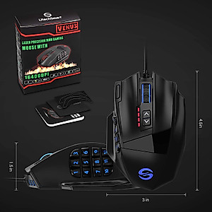 UtechSmart Venus Gaming Mouse RGB Wired, 16400 DPI High Precision Laser Programmable MMO Computer Gaming Mice [IGN's Recommendation]