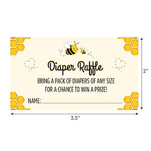 Mommy-to-Bee Diaper Raffle Cards - 24 Count - Bee Theme Baby Shower Game