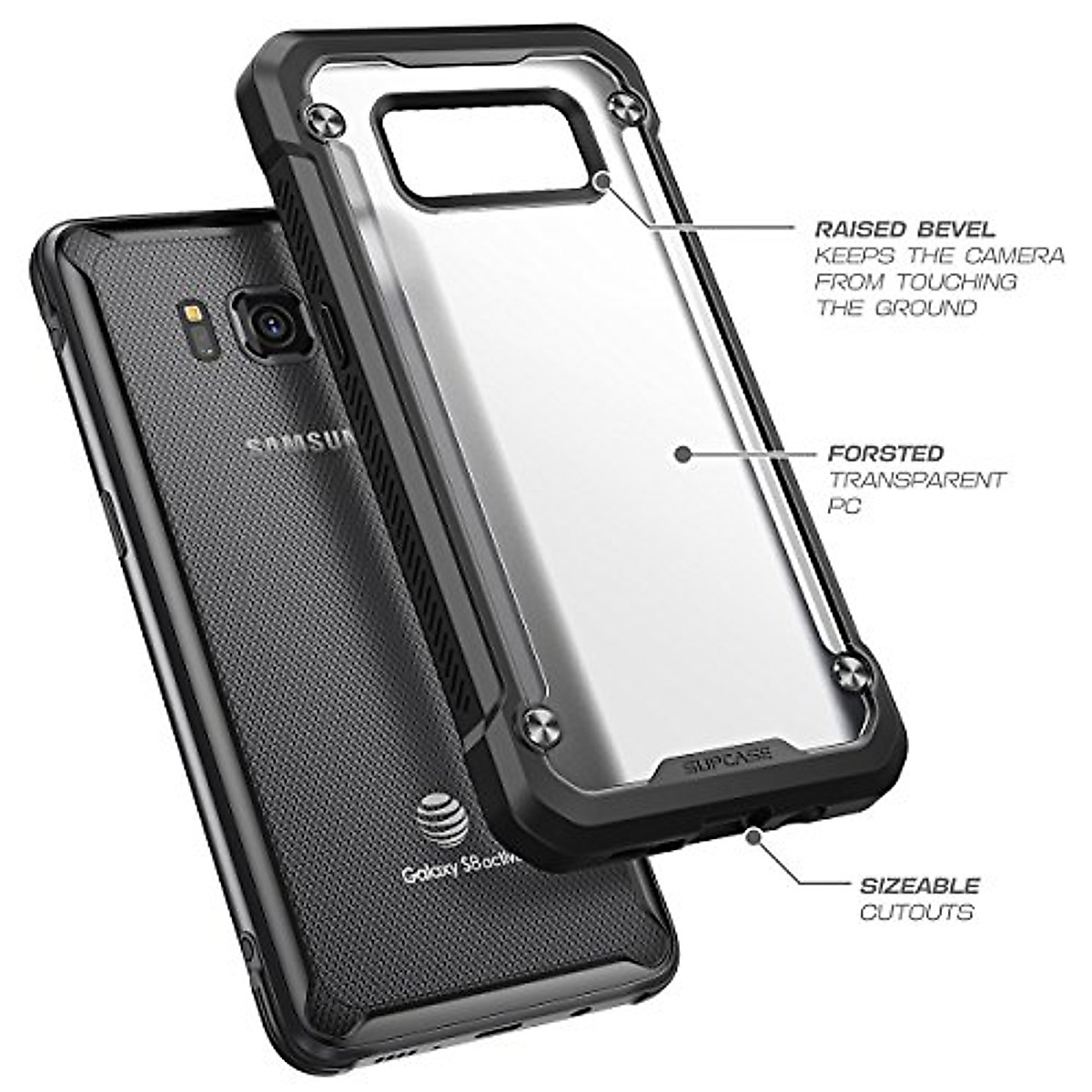 SUPCASE Samsung Galaxy S8 Active Case, Unicorn Beetle Series Premium Hybrid Protective Frost Clear Case for Samsung Galaxy S8 Active 2017 Release (Not Fit Regular Galaxy S8/S8 Plus) (Frost/Black)