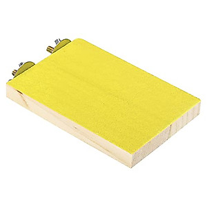 PATIKIL Bird Perch Stand, Parrot Stand Platform Playground Paw Grinding Clean for Parakeet Cockatiel Cage Accessory, Yellow