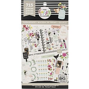 me & my BIG ideas Sticker Value Pack - The Happy Planner Scrapbooking Supplies - Farmhouse Theme - Multi-Color Stickers - Great for Projects, Scrapbooks & Albums - 30 Sheets, 715 Stickers Total
