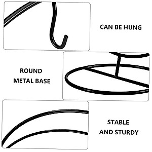 Happyyami 2pcs Moon Bracket Desktop Stand Garment Rack Small Plant Pot Hook Earth Ornament Wedding Decoration Rack Doll Hanging Basket Bracket Botanical Decor Air Plant Hanger Iron Black Air