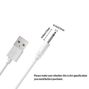 2 Pack Replacement DC Charging Cable 2.5mm USB Adapter Cord Fast Charging Cord, Great for Most Wand Massager