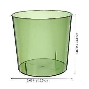 MAGICLULU 2pcs Plastic Waste Basket Clear Round Trash Can Small Wastebasket Garbage Container Bin Trash Bin for Home Bathroom Bedroom Kitchen College Dorm Office Craft Room Orange and Green