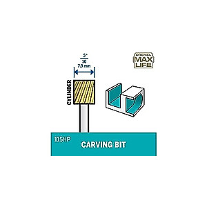 Dremel Max Life 115HP 5/16" (7.9mm) High Performance Rotary Carving Bit, 2-Pack