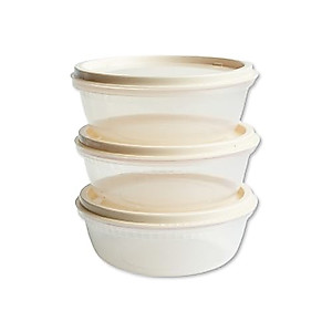 Unica Round Food Container, BPA-free Microwave Bowls with Lids, Airtight Container, Stackable Mixing Bowl Set, Freezer & Dishwasher Safe, Set of 3, 26 oz, 6.9x6.9x3.01 in