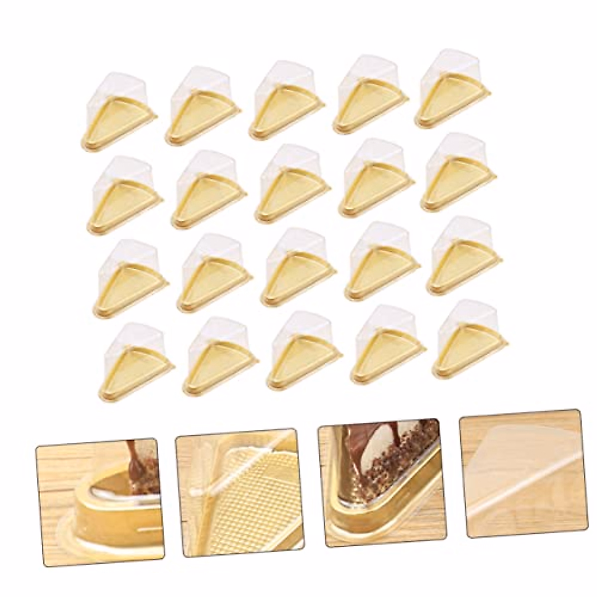 OATIPHO 50pcs Sandwich Box Mini Cake Boxes Cake Plastic Container Clear Container Bakery Box Moon Cake Packing Box Cheesecake Boxes Disposable Cake Boxes Packing Cake Boxes Blister Dessert