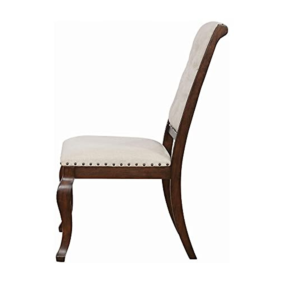 Coaster Furniture Glen Cove Dining Chairs with Button Tufting and Nailhead Trim Antique Java and Cream (Set of 2) 110312