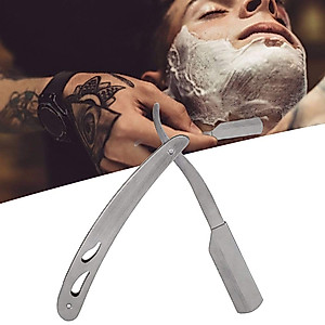 Barber Straight Razor, Stainless Steel 74 Manual Shaving Blade Holder Barber Folding Shaving Knife Rack(#1)