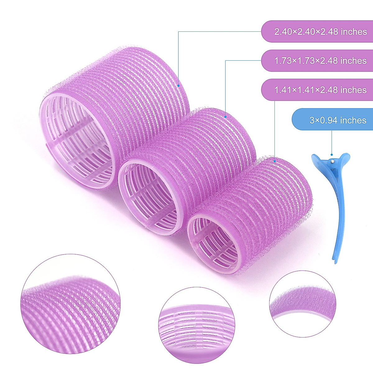 Jumbo Hair Rollers by Larvishe - Self Grip Hair Curlers Set for Long Hairs Including Jumbo, Large and Medium Hair Rollers - Ideal for Salon Dressing, 28 Piece Set