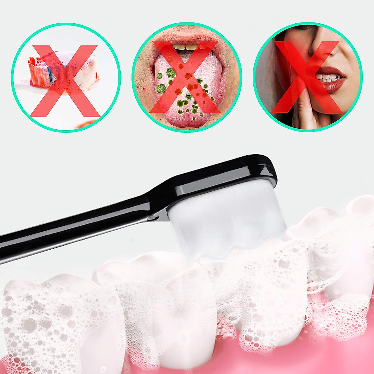 6 PCS Upgraded Extra Soft Floss Toothbrush Ultra Soft-bristled Sensitive Toothbrush Manual Micro Nano Toothbrush Good Cleaning for Adult Teeth Kid Children, No Harm to Gum