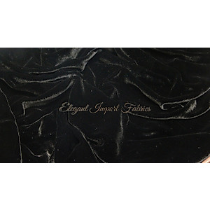 Black Silk Velvet Fabric 45" Wide by The Yard