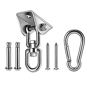 HOMPER Hammock Hanging Kit, 1000 lb Capacity Heavy Duty 360° Rotate Swing Hooks for Swing, Chair, Yoga, Outdoor Patio Porch Swing Hardware