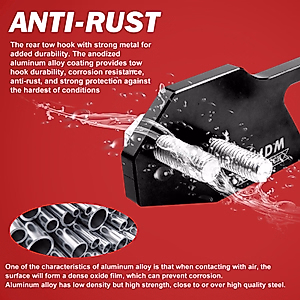 Xotic Tech Auto Aluminum JDM Rear Tow Hook Kit Racing Style Trailer Towing Ring Decoration Car Accessories, Universal Fit Car, Truck, SUV, Most Vehicles (Black)