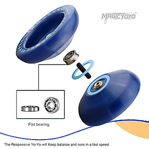 MAGICYOYO Responsive YoYo K1-Plus for Kids Beginners with Yoyo Storage Bag + 12 Yoyo Strings and Yo-Yo Glove (K1-Dark Blue)