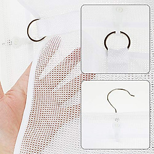 Hanging Mesh Laundry Bag, Large Collapsible Laundry Hamper Bag Quick Dry Bathroom Storage Organizer Caddy with Durable Hanger(White)