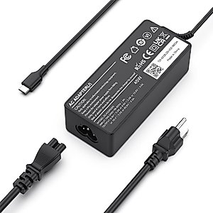 45W USB-C Laptop Charger for Chromebook Hp Dell Acer Asus Lenovo Samsung Laptop USB-C Adapter Power Cable More Device Type C Fast Charging