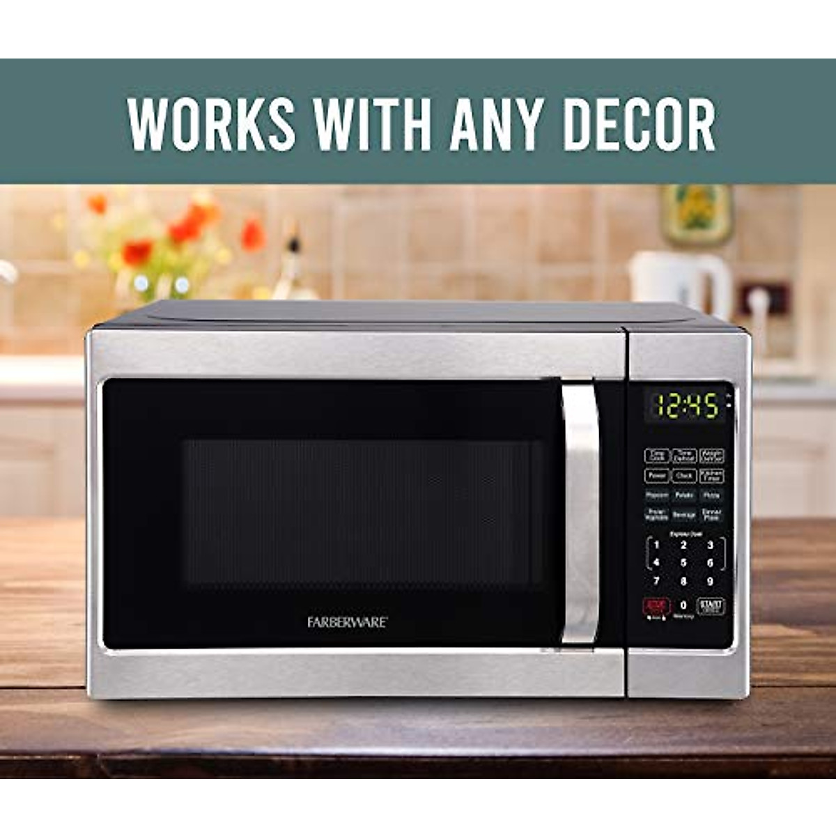 Farberware Classic Microwave Oven, 0.7 Cu. Ft., 700-Watt, with Child Lock, Brushed Stainless Steel