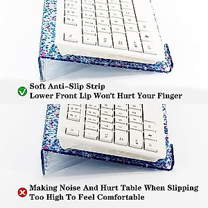 Cityjoy Computer Keyboard Stand Titled PC Gaming Keyboard Stand Riser with Silicone Anti-Slip Case, Acrylic Keyboard Tray Holder for Ergonomic Typing Working at Home and Office (LJ013A Blue)