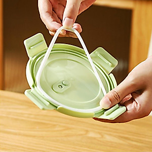 binsakao Glass Food Storage Containers, 21 oz Glass Soup Containers with Lids, Meal Prep Container Glass Bowls, Freezer, Microwave and Dishwasher Safe - Pack of 4 (Clear)