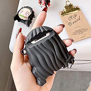 VARWANEO Anime Cartoon Demon Slayer Beautiful Girl 3D Case for AirPods 1 2 Pro Charging Box Soft Silicone Wireless Bluetooth Earphone Protective Cover (for AirPods Pro)