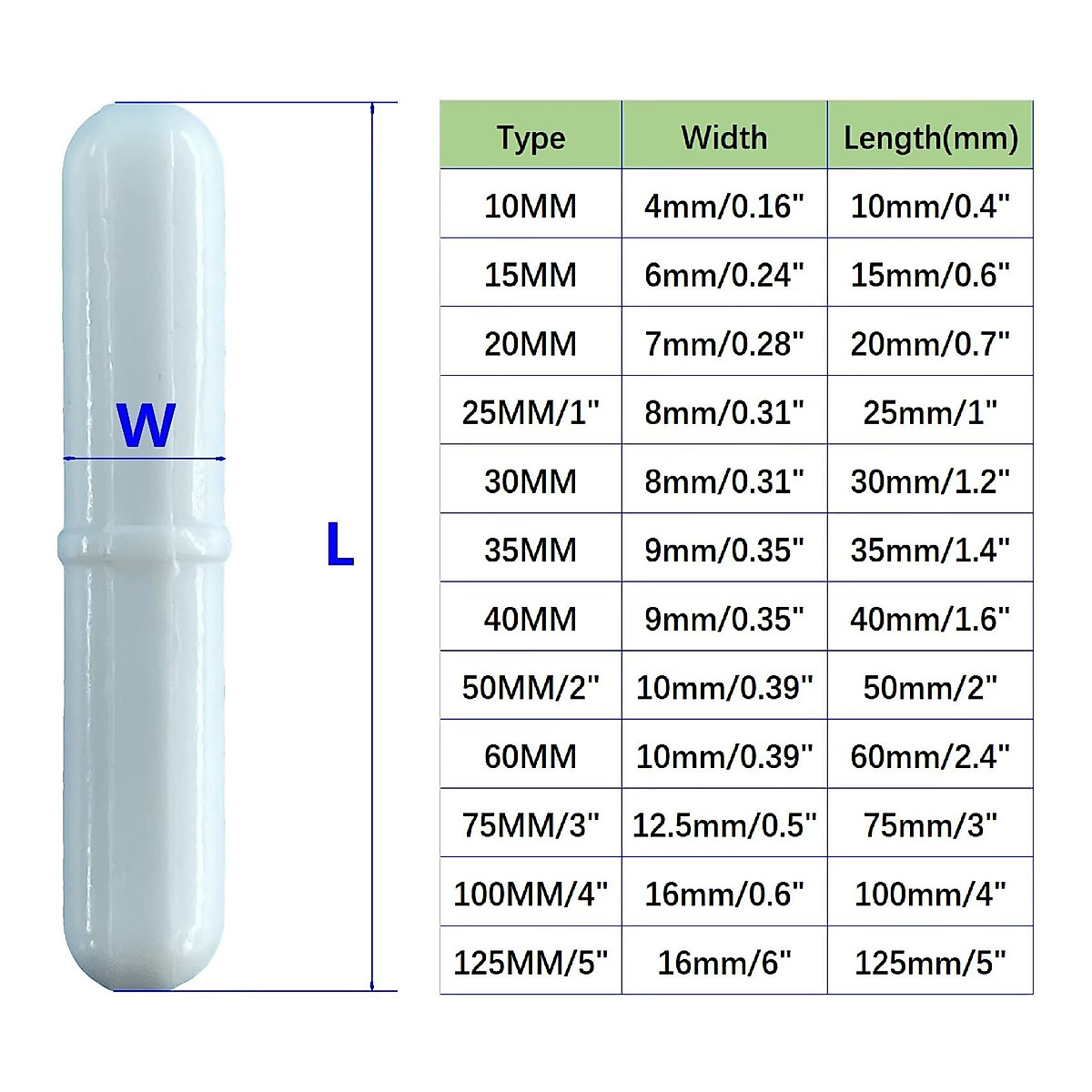 LUERFLEX Pivot Magnetic Stirring Bars 75mm Pack of 1